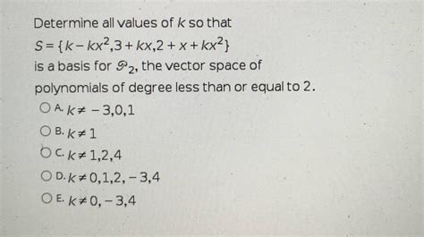 Solved Determine All Values Of K So That S K Kx2 3 Kx 2 X Chegg