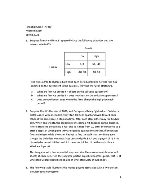 Game Th Pdf Microeconomics Mathematical Economics