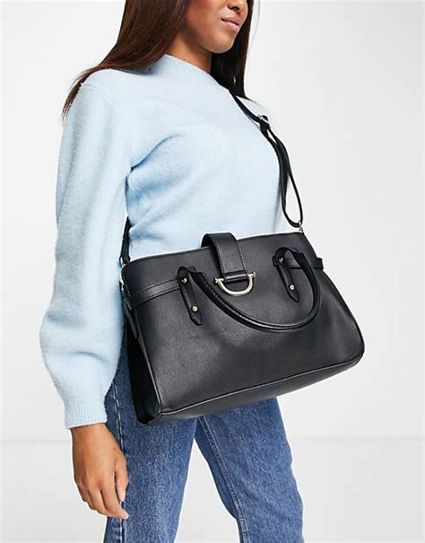 Asos Design Cabas à Détails Métalliques Dorés Noir Asos