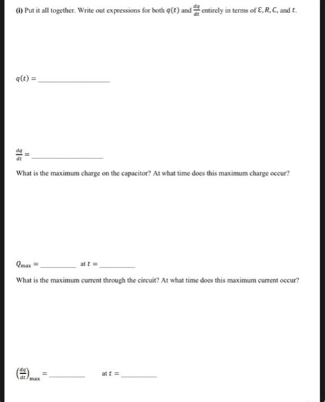 Solved Problem Charging The RC Circuit Now We Will Chegg Com