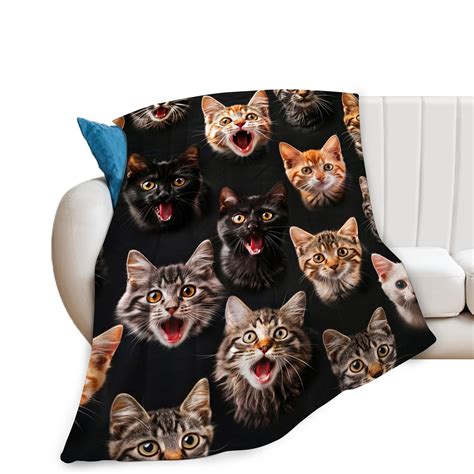 Funny Cats Blanket Cat Throw Blanket Cat Ts And Decor