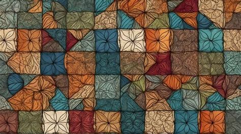 Premium Ai Image Seamless Patchwork Pattern From Abstract Doodles Colorful Background