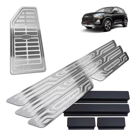 Soleiras Descanso De Pé Inox Escovado Tiggo 5x Sport Parcelamento