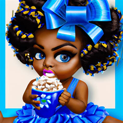 Cute African American With Blue Eyes