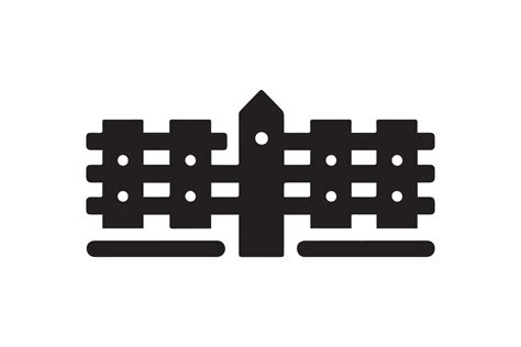 A Black And White Illustration Of A Fence 49399368 Vector Art At Vecteezy
