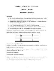 Tutorial Pdf EC Statistics For Economists Tutorial Week Homework Problems