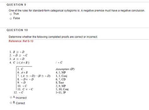 Solved Que Stion 9 One Of The Rules For Standard Form