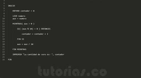 Ciclo Mientras Pseudocodigo Cantidad De Ceros De Una Cifra Tutorias Co