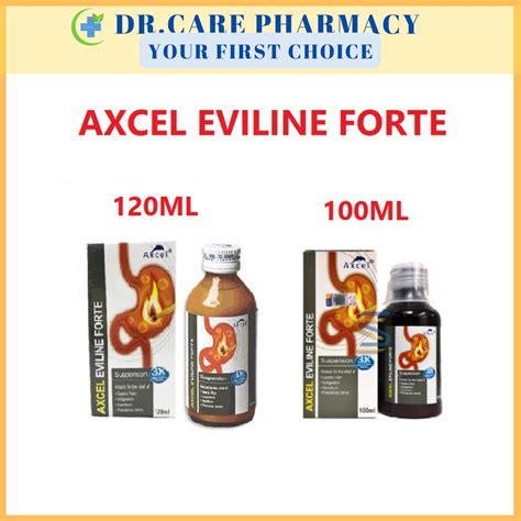 Ubat Gastrik Ubat Angin Axcel Eviline Forte Suspension 120ml 100ml