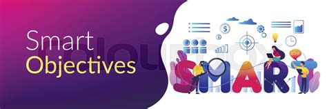 SMART Objectives Concept Banner Header Stock Vector Colourbox