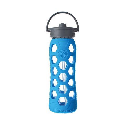 Lifefactory Glass Straw Cap Water Bottle 22oz