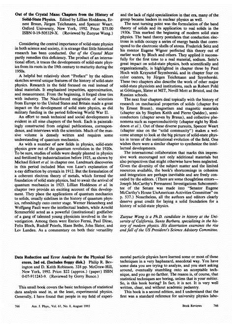 Data Reduction And Error Analysis For The Physical Sciences 2nd Ed American Journal Of