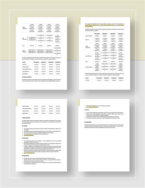 Competitive Pricing Analysis Template In Word Google Docs Pages Download Template Net