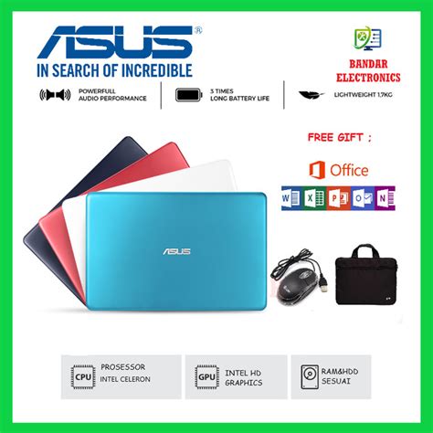 Jual Laptop Notebook Pelajar Asus E202 Intel Celeron Ram 2gb Hdd