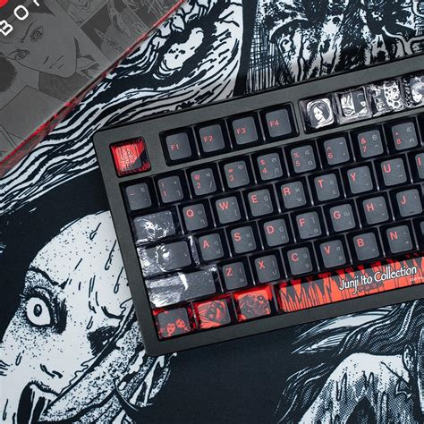 Keycap Junji Ito 2025 Full Set 128 Keys Cherry Profile Pbt ลายอนิเมะ