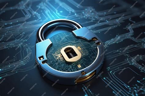 Premium Photo Cybersecurity Padlock Digital Lock On Technology