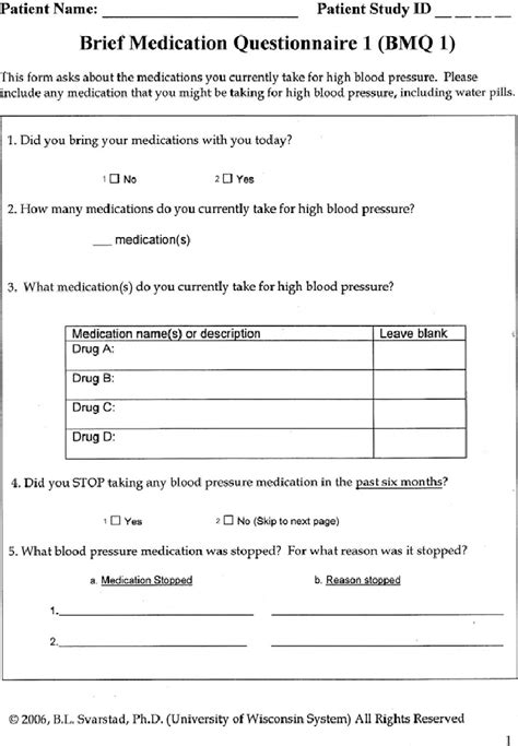 Brief Medication Questionnaire Bmq Download Scientific Diagram