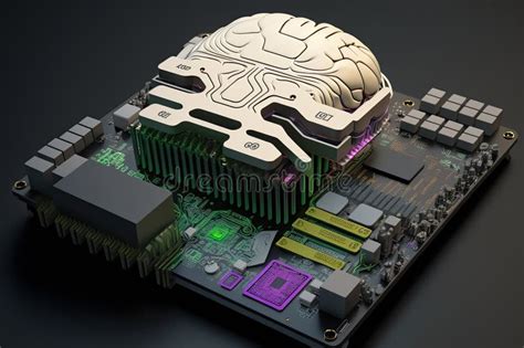 Electronics Ai Brain Connecting Human Brain To Computer Mother Board Robot Intelligence Concept