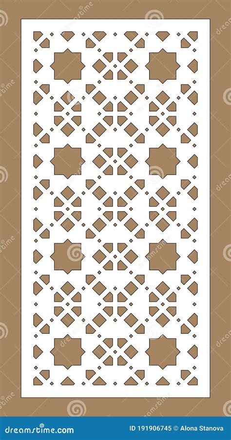 Arabesque Vector Panel Laser Cutting Template For Interior Partition