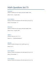 Math Problem Set Geometry Algebra Calculus Linear Algebra Course Hero