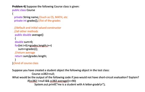 Solved Problem Suppose The Following Course Class Is Chegg