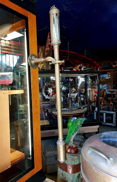 Gimballed Brass Stick Barometer Shipwreck Trading
