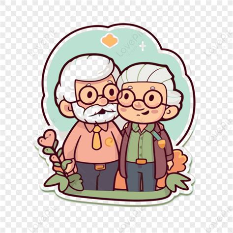 노부부 사랑 스티커 클립 아트 벡터상표 Png 일러스트 무료 다운로드 Lovepik