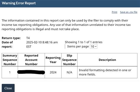 2024 T4 Summary Efile Error Invalid Formatting Detected In One Or