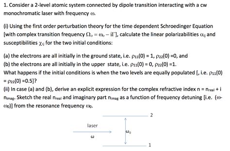 Solved Consider A Level Atomic System Connected By Chegg