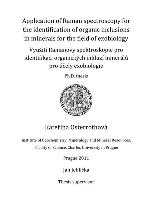 Pdf Application Of Raman Spectroscopy For The Identification Dokumentips