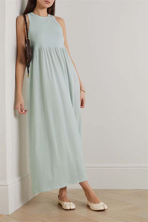 Ninety Percent Gathered Cotton Jersey Maxi Dress The Outnet