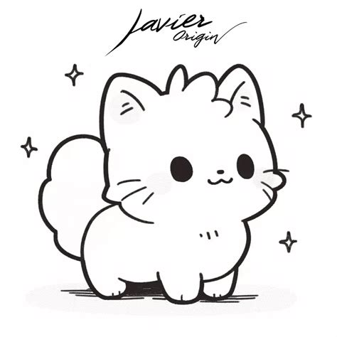 Dibujos De Gatos Bonitos Y Sencillos Para Colorear E Imprimir Kawaii En 2025 Dibujo De Mono