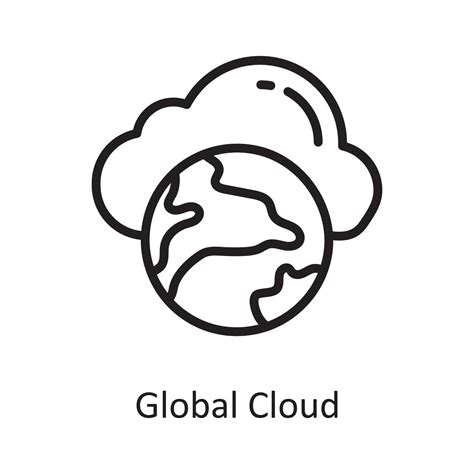 Global Cloud Vector Outline Icon Design Illustration Cloud Computing Symbol On White Background