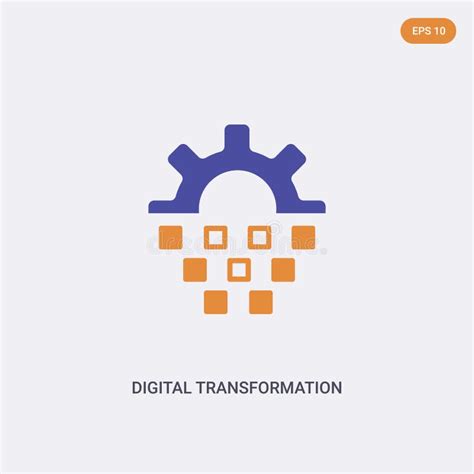 2 Color Digital Transformation Concept Vector Icon Isolated Two Color Digital Transformation