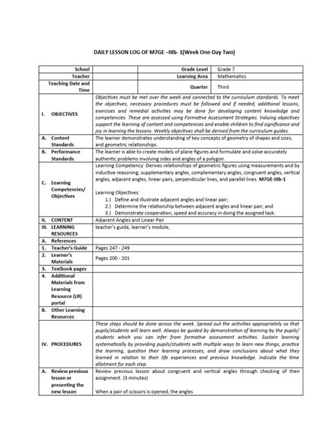 Geometry G7 Lesson Iii Day 7 Pdf Angle Learning