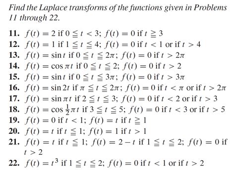 Find The Inverse Laplace Transform F T Of Each Chegg