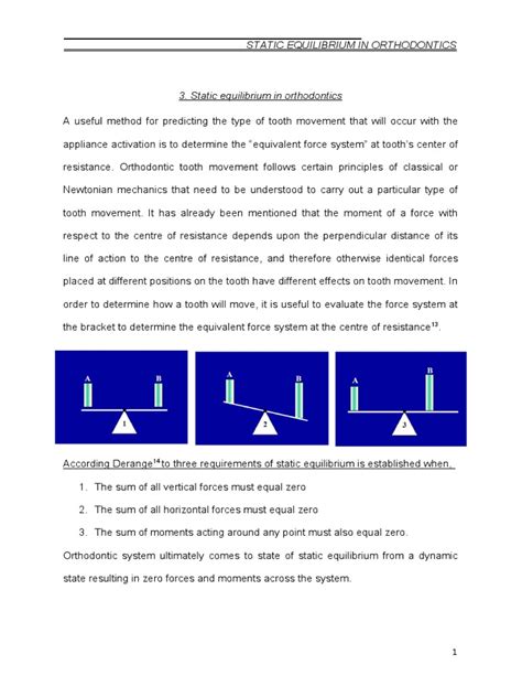 3static Equlibrium In Orthodontics Pdf Orthodontics Force