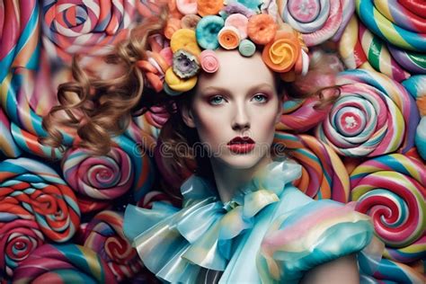 Girl Sweet Candy Modern Style Neural Network Ai Generated Stock Image