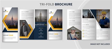 Folleto Tríptico De Construcción Comercial O Plantilla De Folleto De