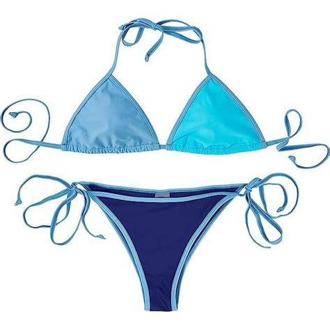Zowya Women Triangle Tie Side Bikini Sets Solid Color Blocktie Dye