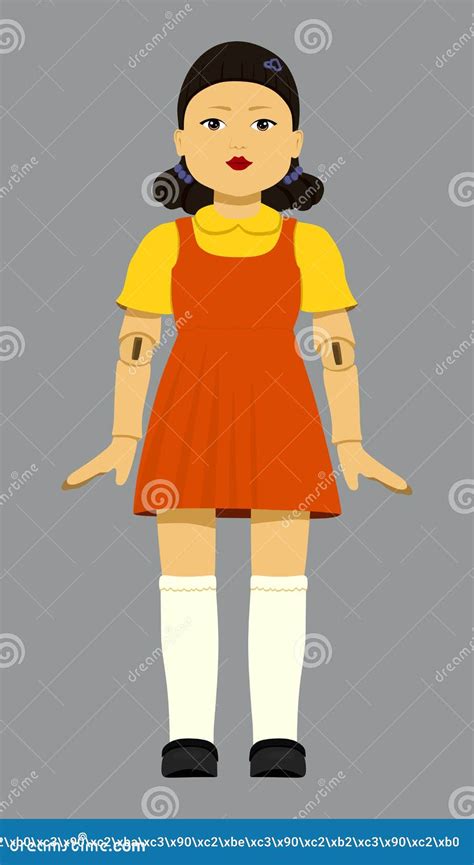 Squid Game A Creepy Girl Doll Vector Stock Vector Illustration Of