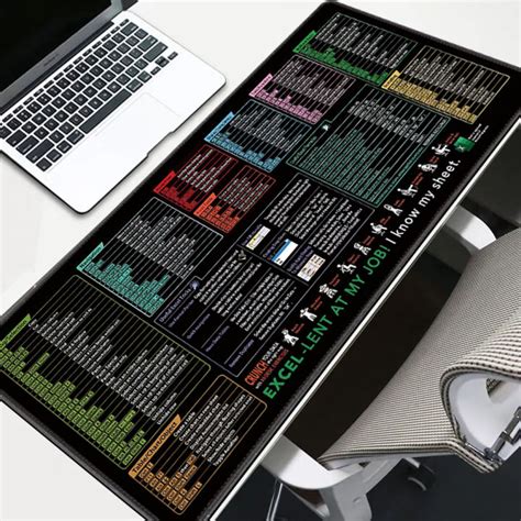 english mouse pad large excel text editor cheat sheet shortcut mousepad