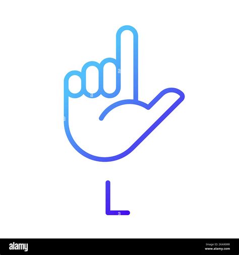 Letter L In American Sign Language Pixel Perfect Gradient Linear Vector