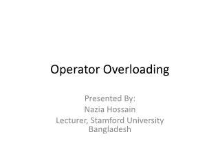 Ppt Operator Overloading In C Powerpoint Presentation Free