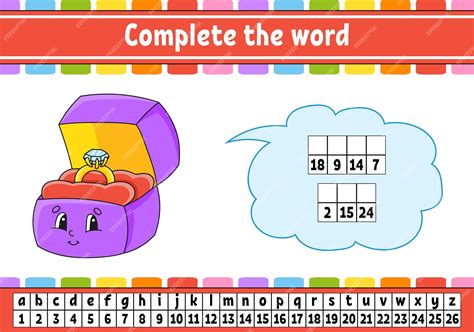 Premium Vector Complete The Words Cipher Code Learning Vocabulary And