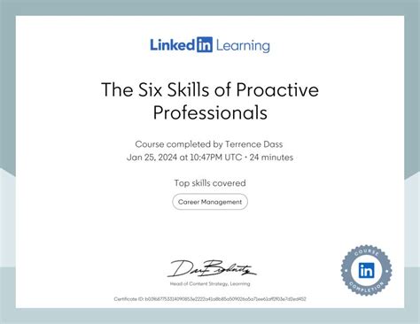 Terrence Dass On Linkedin Certificate Of Completion