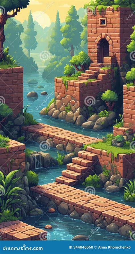 Pixel Game Level Design Platform Game Asset Fantasy 8 Bit Environment Building With Stone