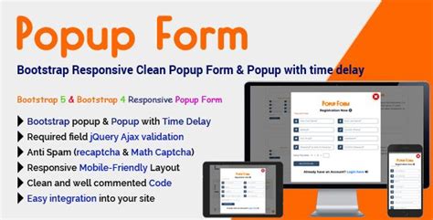 Popup Form Bootstrap Responsive Clean Popup Form Code Market