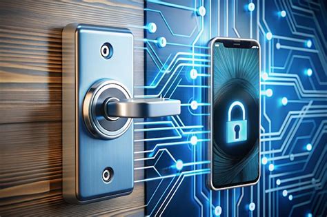 A Lock And Key Are Shown On A Blue Background Premium Ai Generated Image