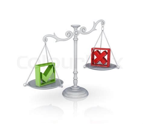 Antique Scales With A Tick And Cross Stock Image Colourbox